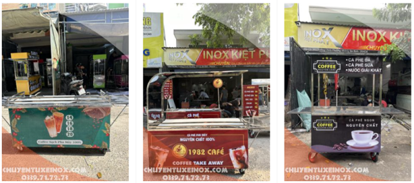 Tổng hợp các dòng xe cafe inox - Inox Kiệt Phát